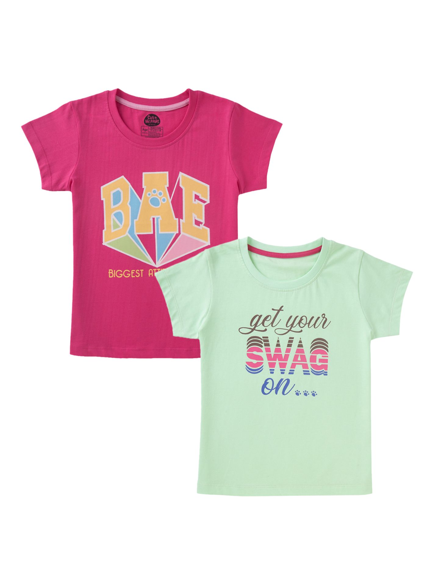 Buy Girls Combo Pack Slogan Tshirts Online at 73% OFF | Cub McPaws