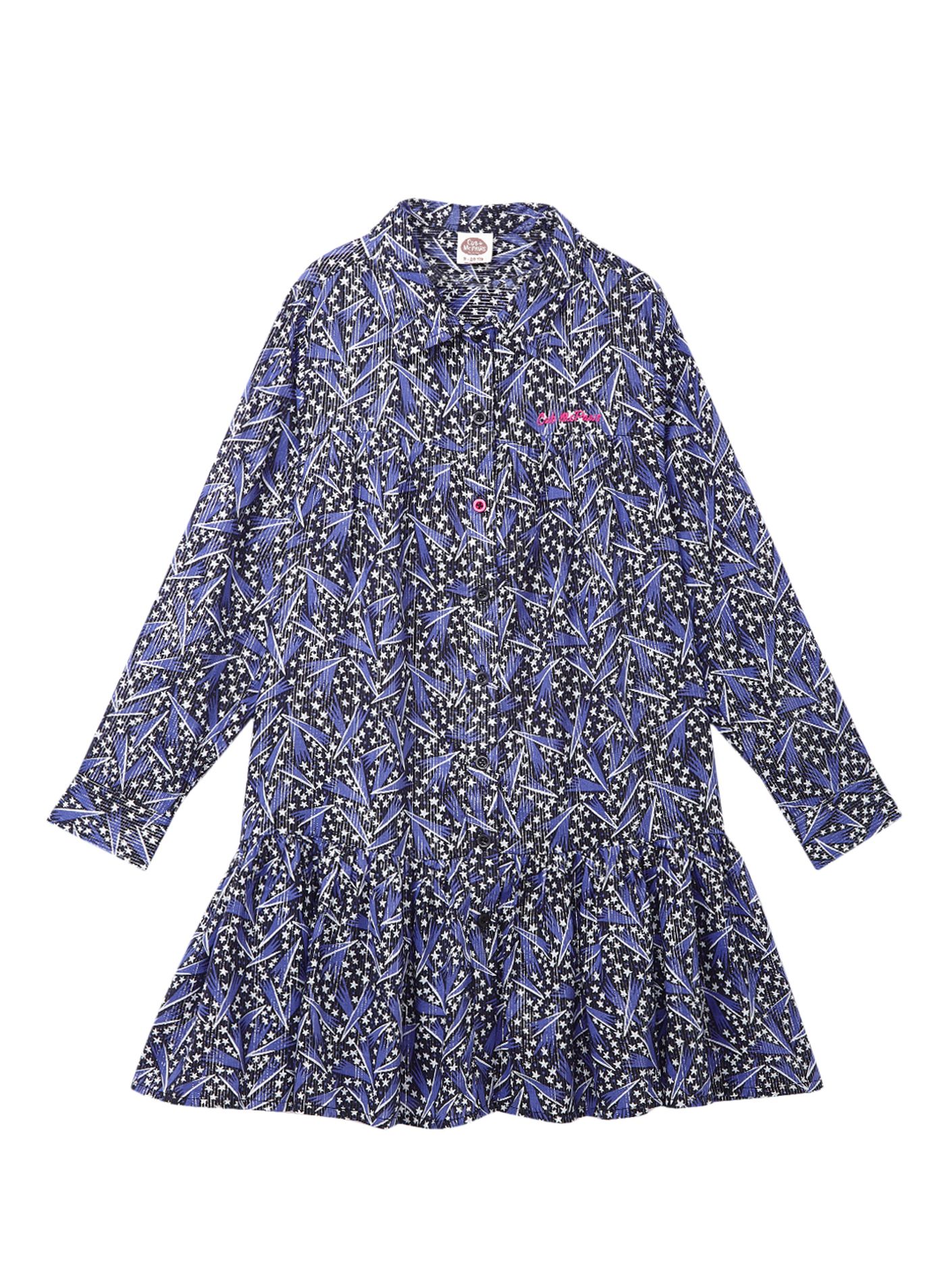 Buy Girls Full Sleeves Printed Rayon Blue Shirt Dress Online at 62% OFF ...