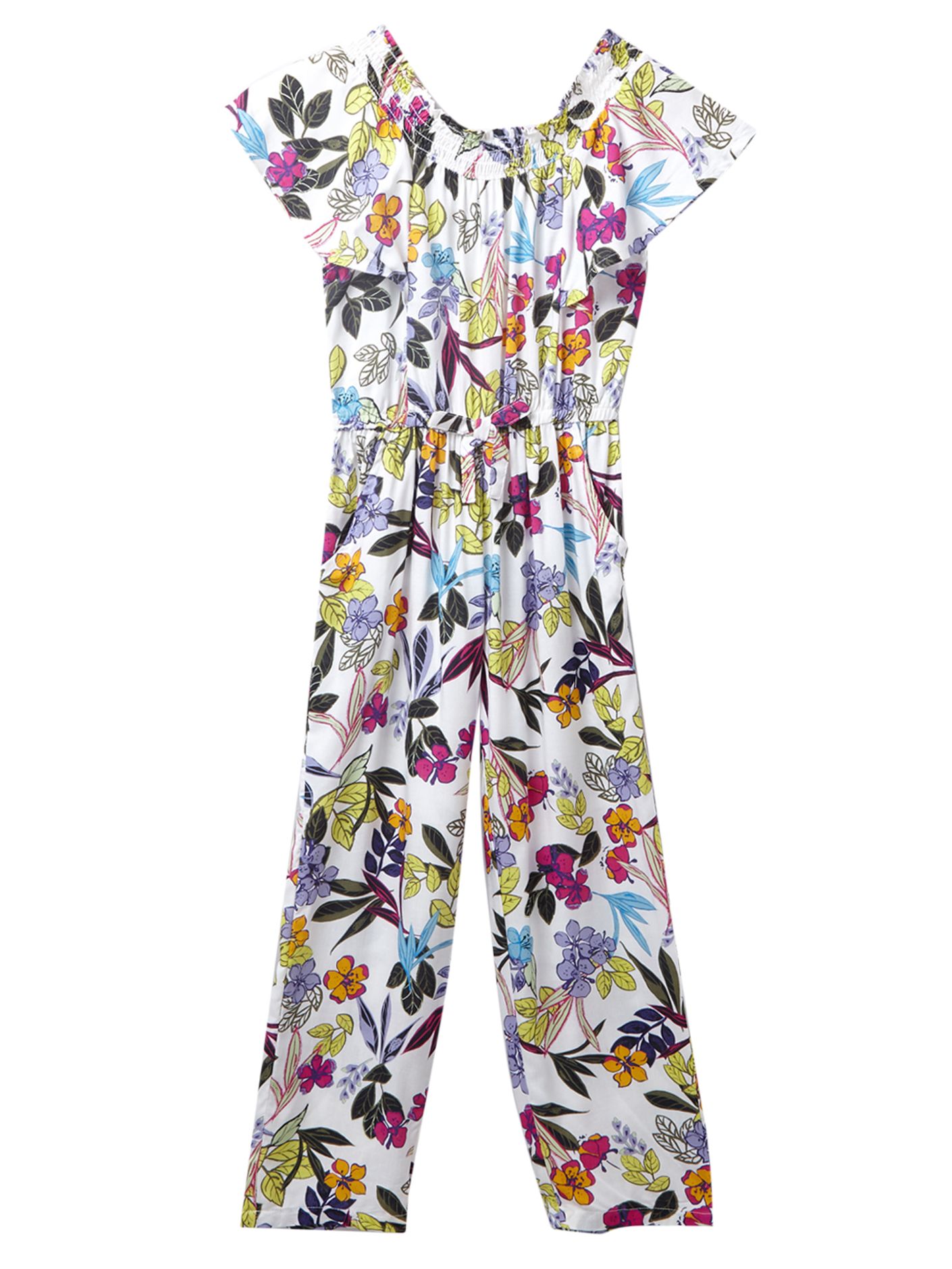 Buy Girls White Floral Jumpsuit Online at 54% OFF | Cub McPaws