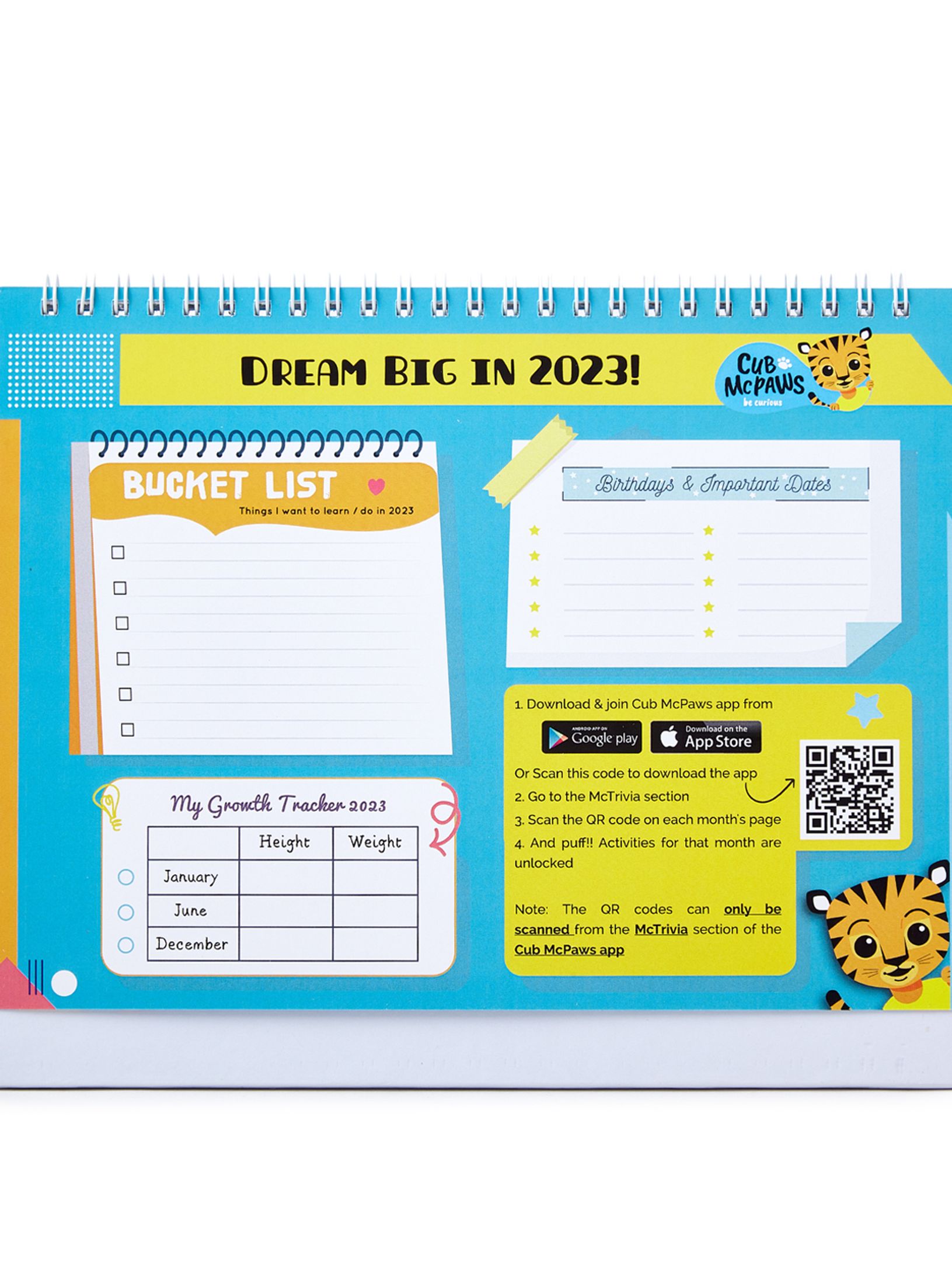 Buy Cub McPaws 2023 Calendar For Kids | Desk Calendar | 8 x 6 in ...