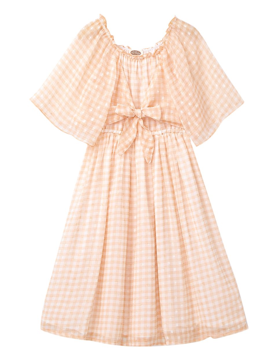 Buy Girls Checkered Print ChiffonFashion Dress, Pink Online at 56% OFF ...