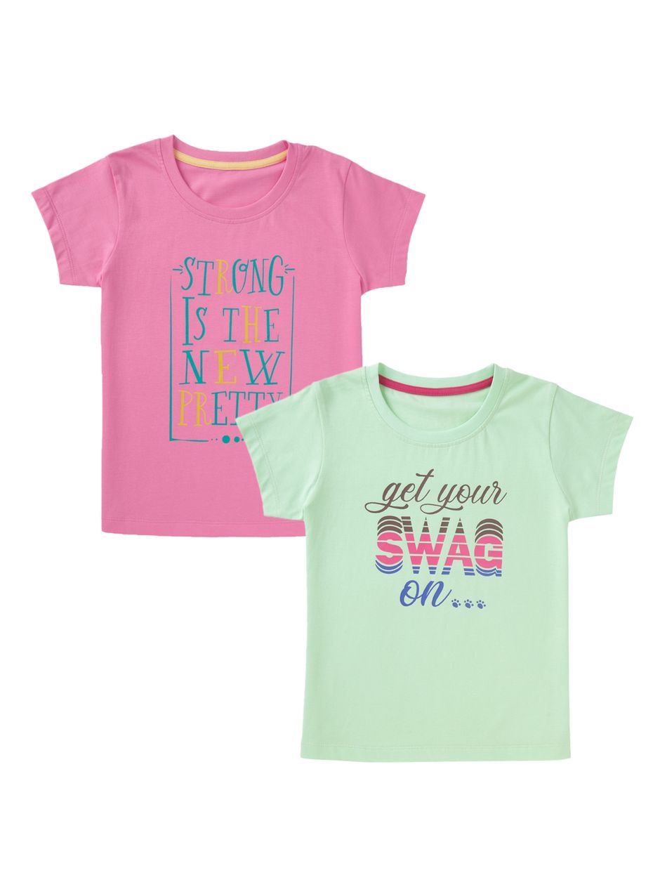 Buy Girls Combo Pack Slogan Tshirts Online at 73% OFF | Cub McPaws