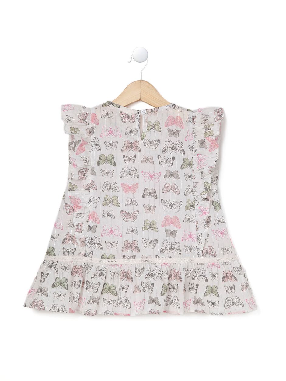Buy Girls Cotton Butterfly Print Top (EOSS) Online at 55% OFF | Cub McPaws