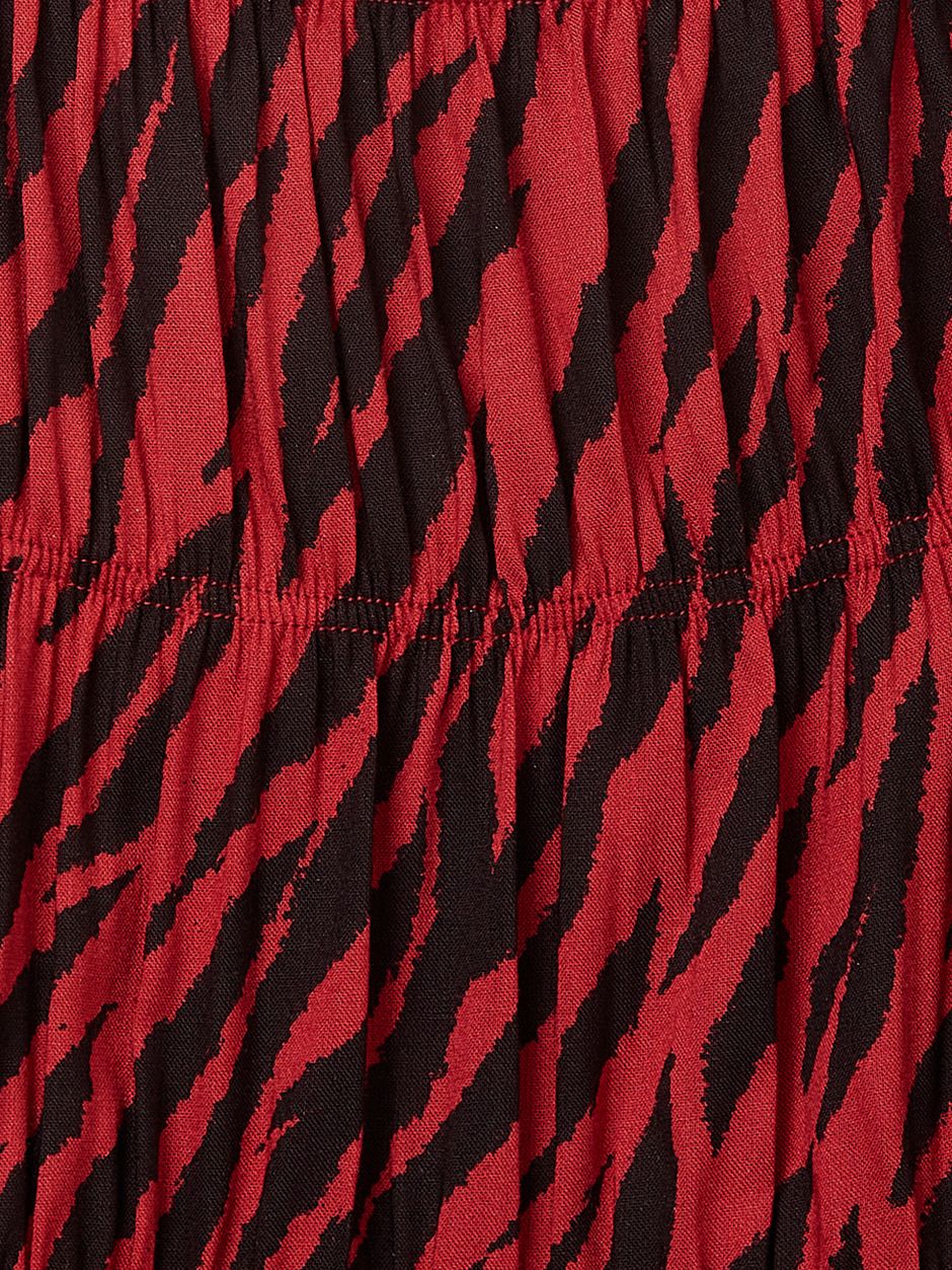 Buy Girls Short Sleeves Animal Printed Rayon Red Dress Online at 61% ...