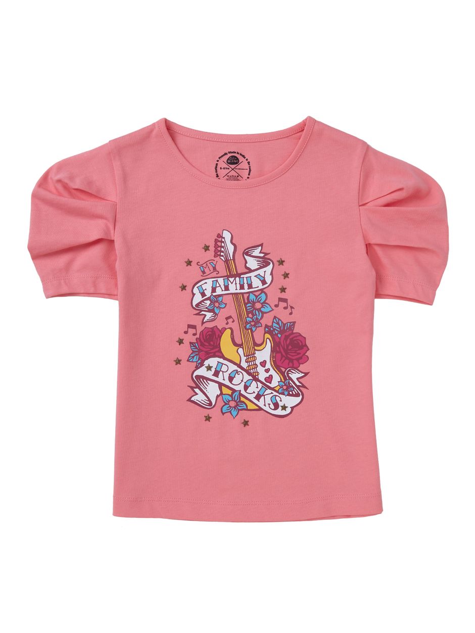 Buy Pink Short-Sleeves Fashion T-shirt for Girls (EOSS) Online at 61% ...
